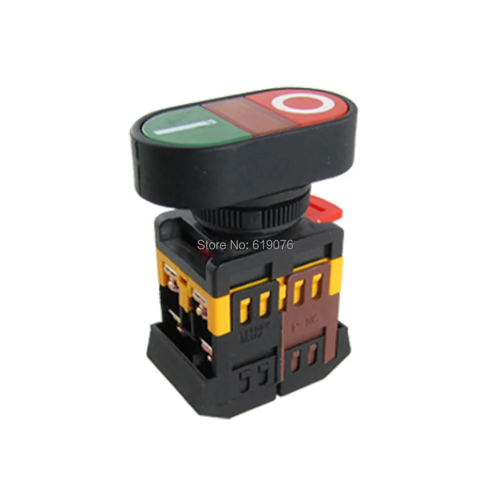 22mm 220V AC ON/OFF START STOP 1 NO NC APBB 22N Momentary Push Button ...