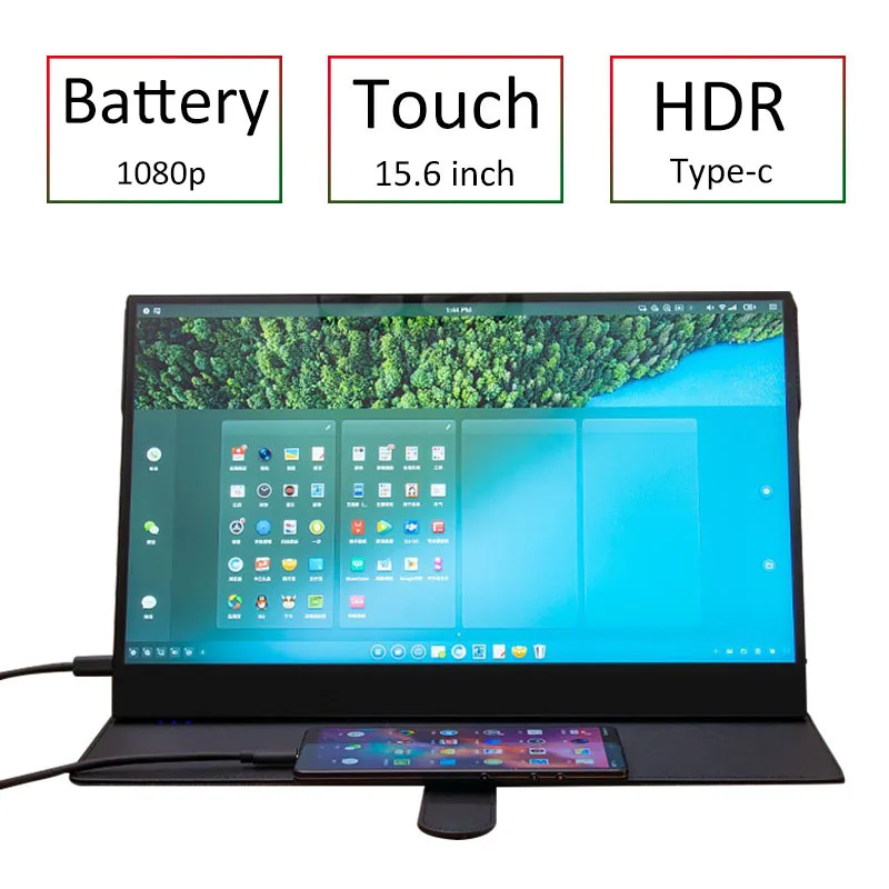 Battery Built in 15.6 Inch Portable HDR Touch Monitor For Ns PS4 XBOX ...