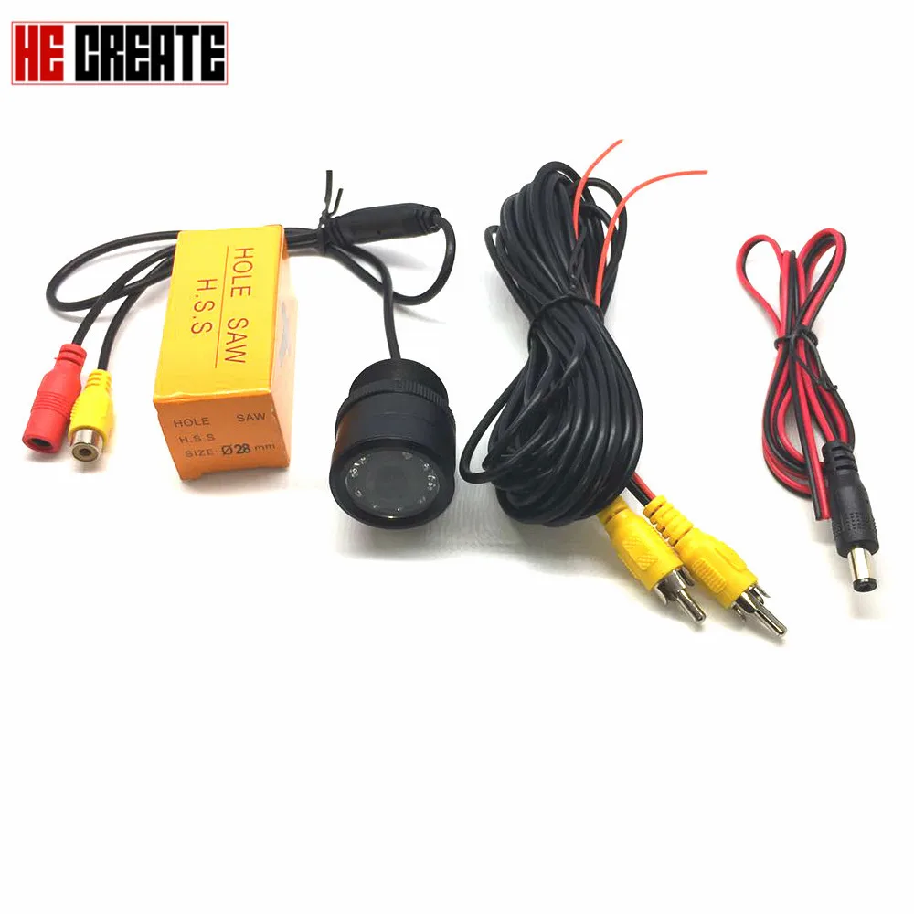 HE CREATE Universal HD CCD 28mm Car Camera LED IR Lights Night Vision ...