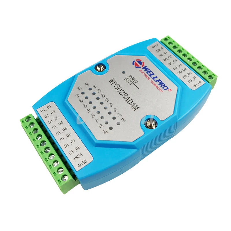 Digital input and output modules switch module isolated 8DI / 8DO RS485 MODBUS communications ...