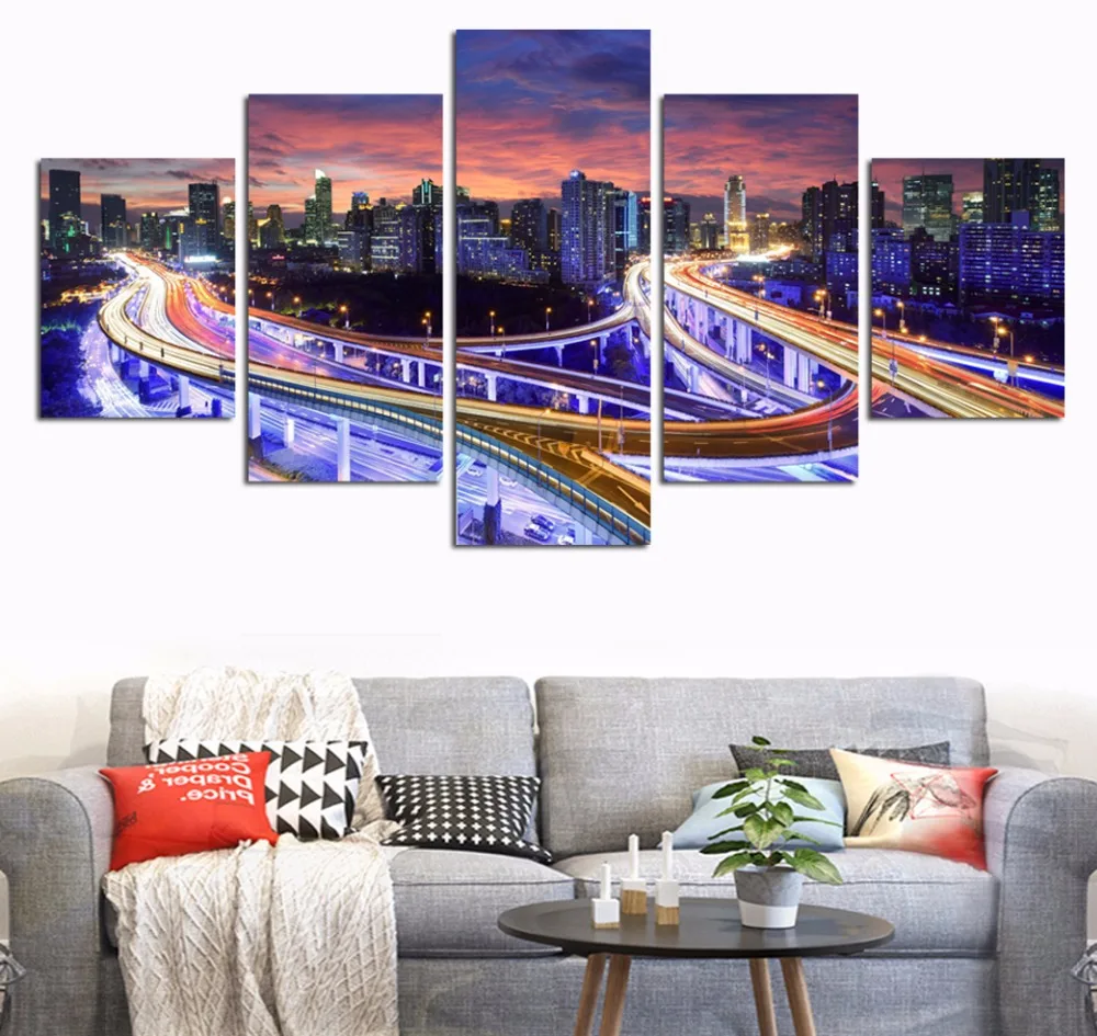 CLSTROSE Modular Wall Art Canvas Poster Home Decoration 5 Urban ...