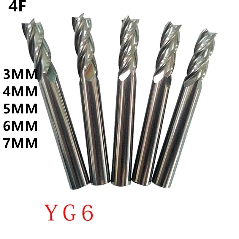 50pcs 4Flute 3mm 4mm 5mm 6mm 7mm carbide end mill cutter drill bit|end ...