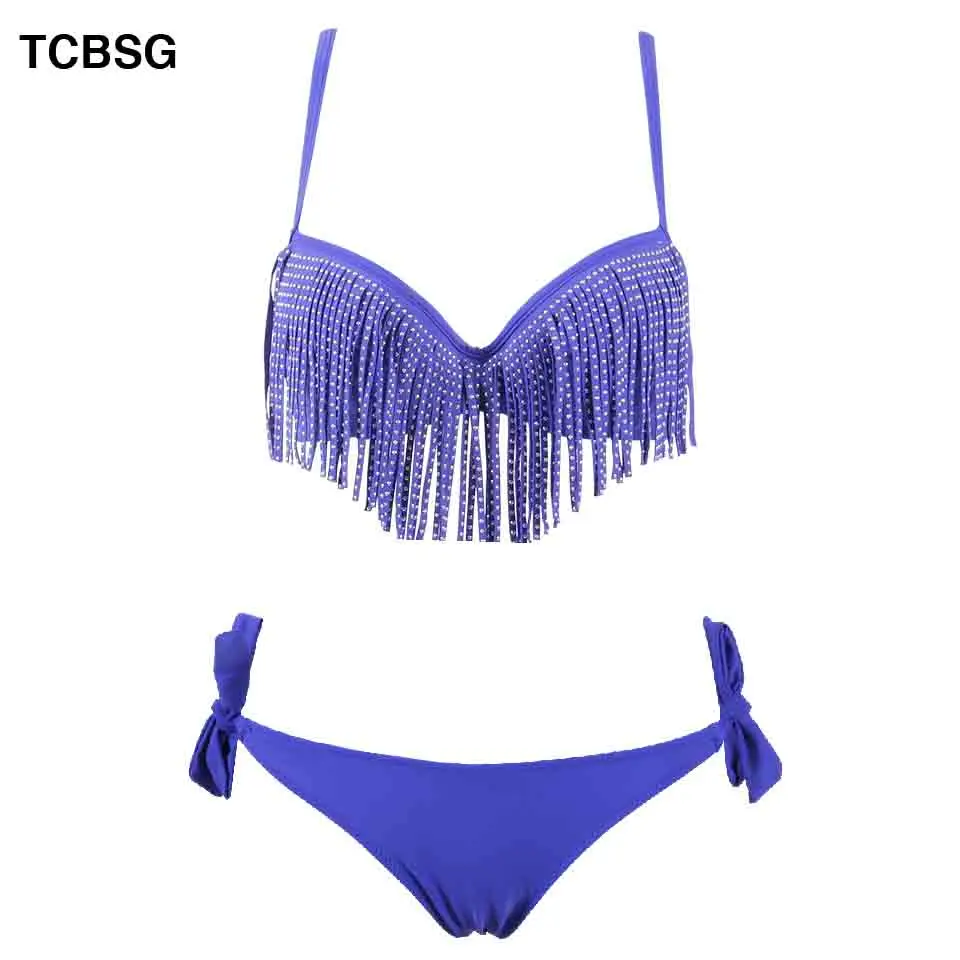 Tcbsg 2019 New Sexy Women Swimsuit Mini Micro Bikinis Tassel Swimwear