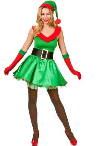 Santas Sexy Little Helper Costume Adult Sexy Cosplay Dress Sexy Christmas Costumes Women In Sexy