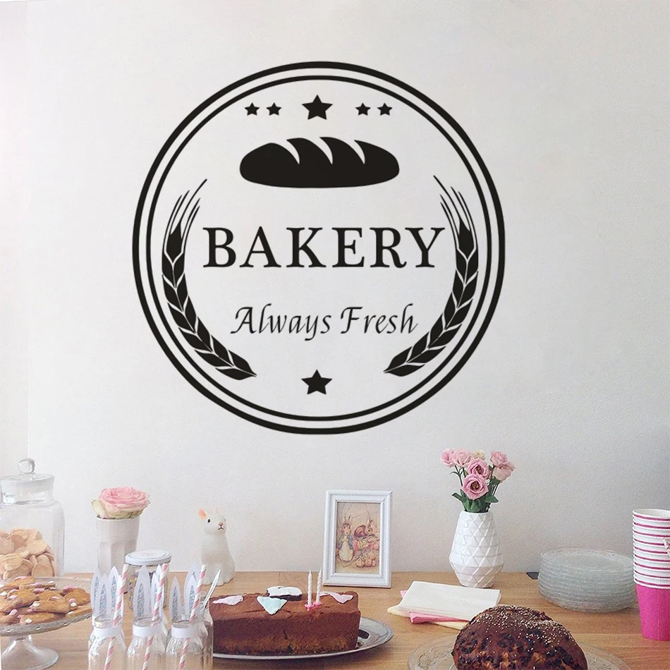 Bakery-Shop-Logo-Window-Wall-Decal-Cakes-And-Bread-Store-Decoration ...