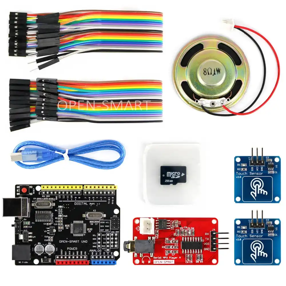 OPEN SMART MP3 Player Kit with UNO R3 Board Micro SD Card Touch Sensor Module MP3 module and ...