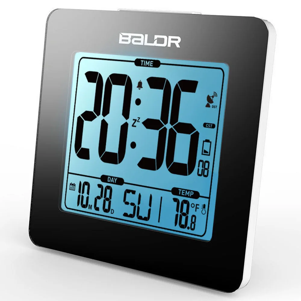 Snooze Digital Alarm Clock Lcd Display With Blue Backlight Calendar ...