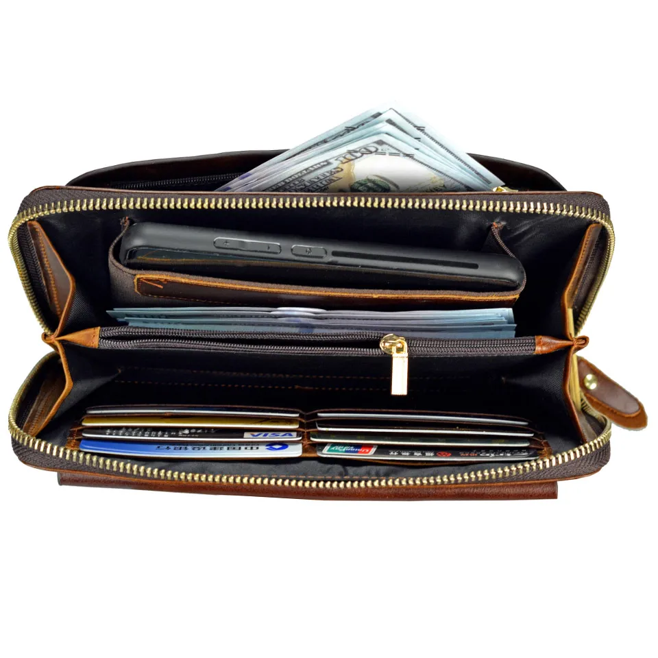Cartera larga de mano, cuero genuino para hombre. – Radavalshop. Tienda ...