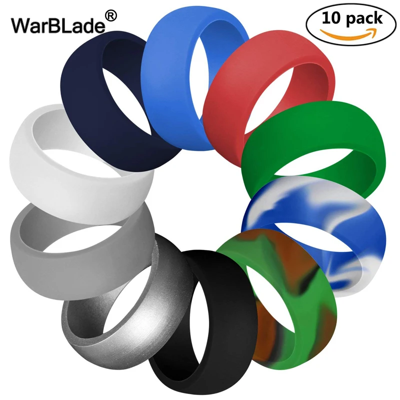 WarBLade 10pcs/set Fashion Silicone Ring Hypoallergenic Crossfit ...