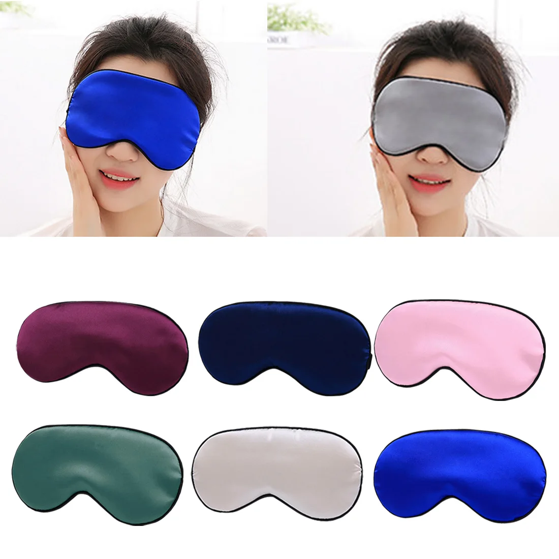 Personality Double Sleep Shading Eye Mask Pure Silk Sleep Rest Eye Mask