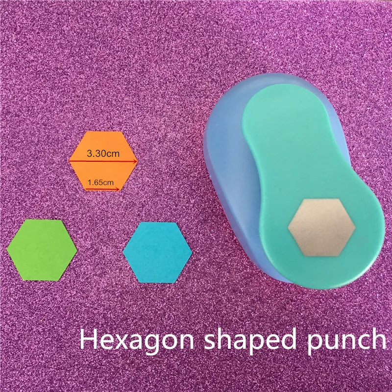 Free Ship 1.5 inch Hexagon EVA hole punch figure paper puncher for ...