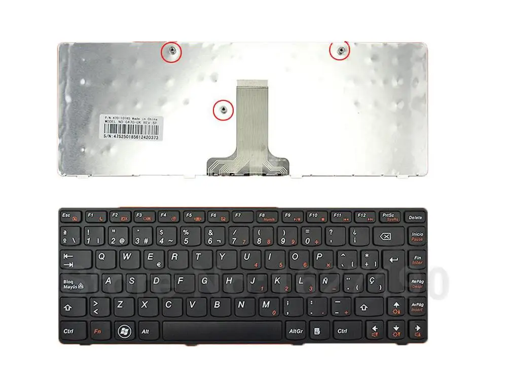 Sp Spanish Keyboard For Lenovo B470 G470 V470 Black Frame Black New ...