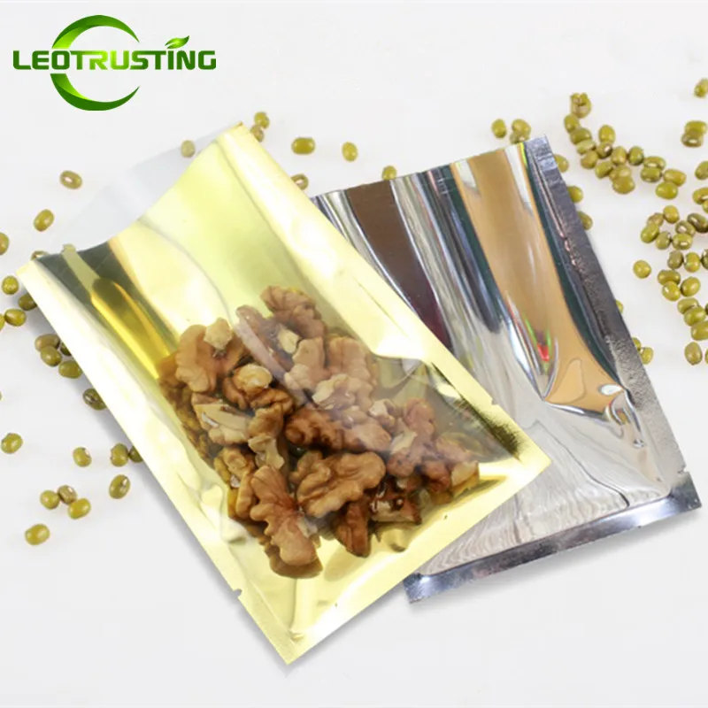 100pcs One Side Clear One Side Foil Open Top Packaging Bag Plastic Food ...