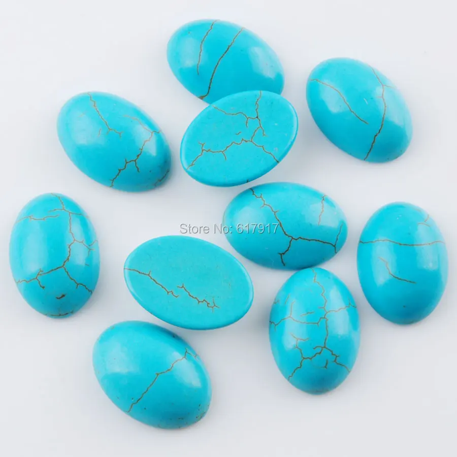Piedras de gemas turquesas de 20 piezas, cabujón ovalado, cabina sin ...