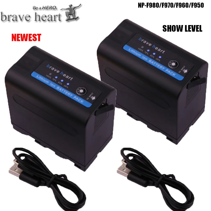 2x высокое Ёмкость 7,2 v 7200 мА/ч, NP-F960 NP-F970 NP-F950 NP F970 f960 Камера Батарея пакет ...