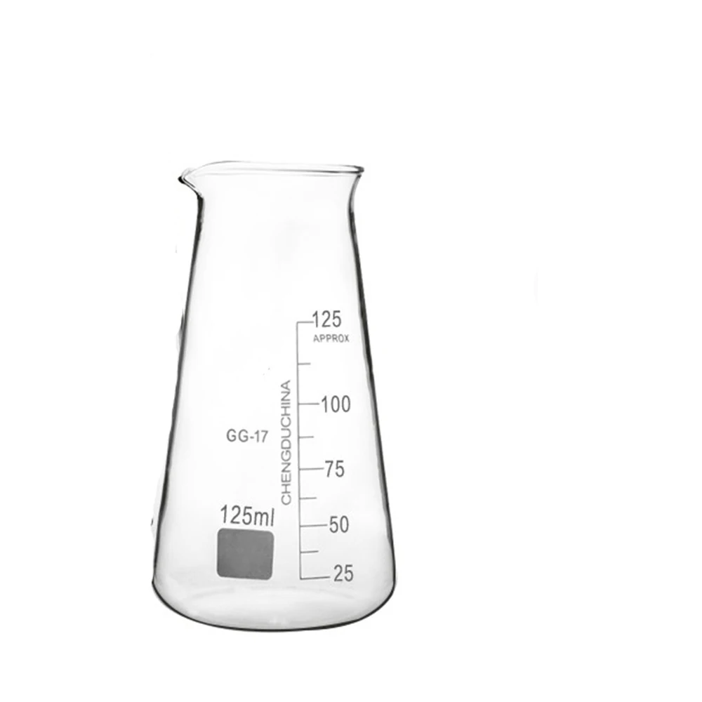 125ml Conical Three corner Beaker Chemistry Laboratory Borosilicate ...