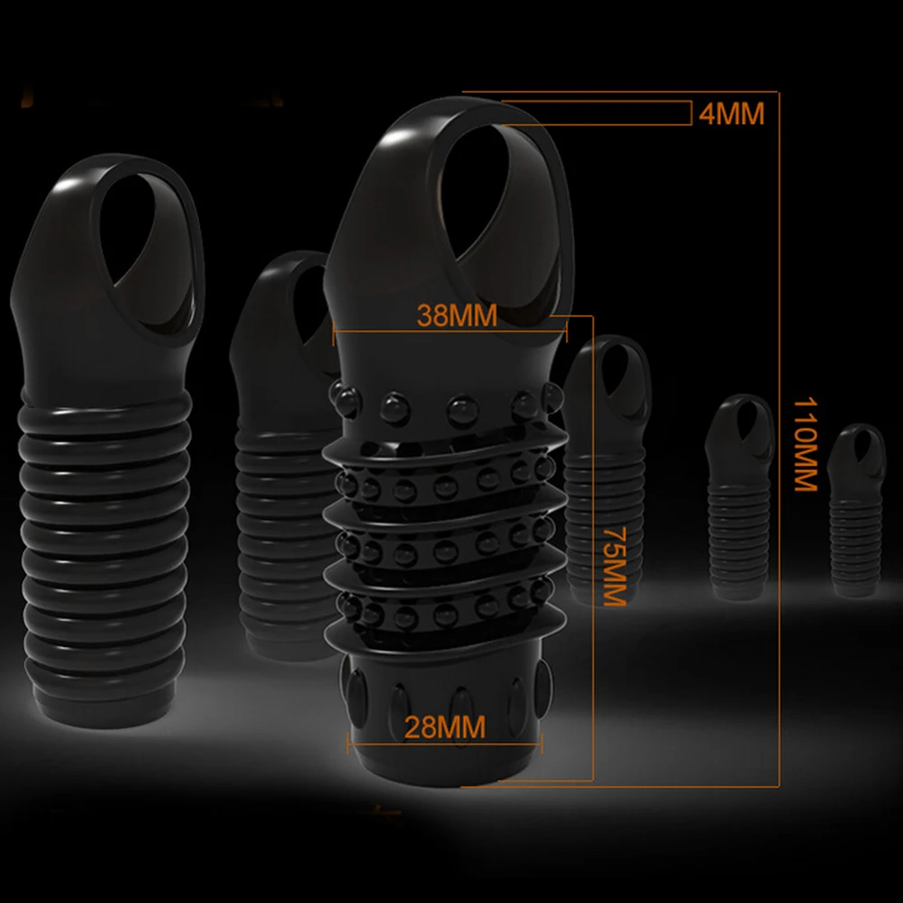 2pcs Male Foreskin Correction Cock Ring Time Delay Penis Rings Erection Enhance Chastity Device