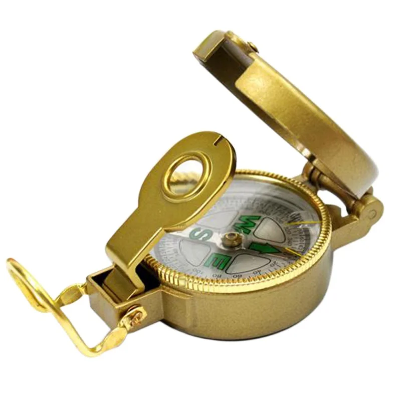 Camping Camping Compass Golden Portable Folding Lens Multi Function ...