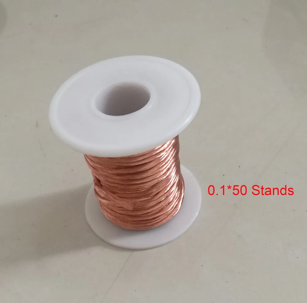 0.1mm*50 Strands Polyurethane Enameled Copper Wire Multi strand Litz ...