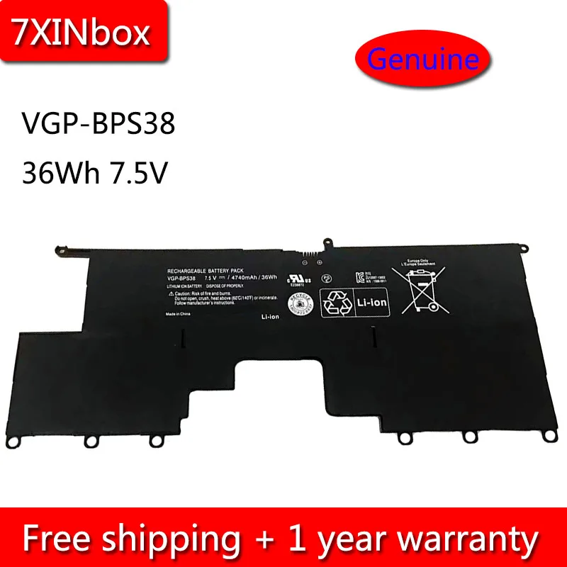 7XINbox 36Wh 7.5V Genuine VGP BPS38 Laptop Battery For Sony SVP11 SVP13 ...