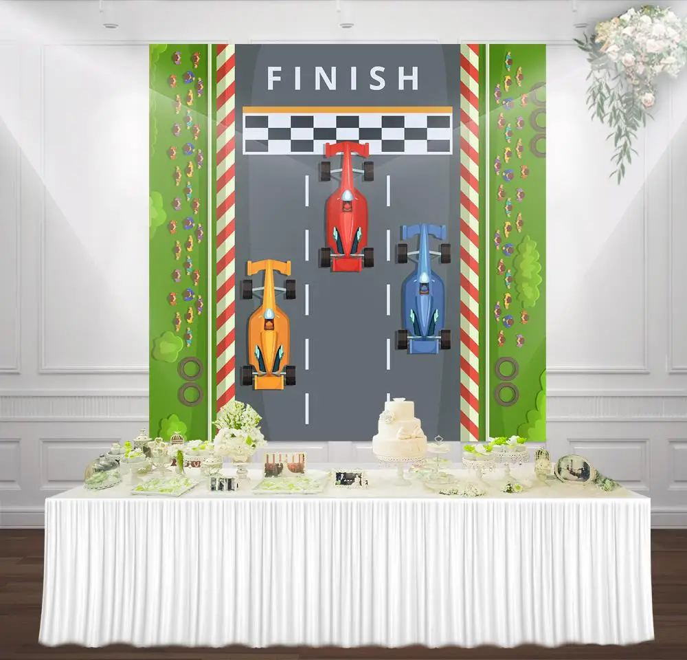 Birthday-Party-Backdrop-Speed-Car-Racing-Themed-Background-Photobooth ...