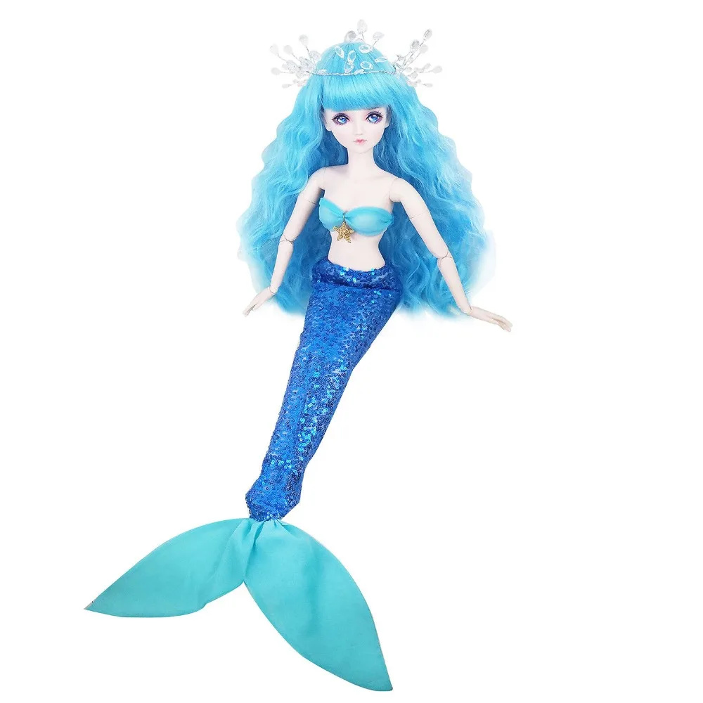 22" Mermaid Fish EVA BJD Full Set + Makeup + 1/3 SD Doll 56cm 19 ...