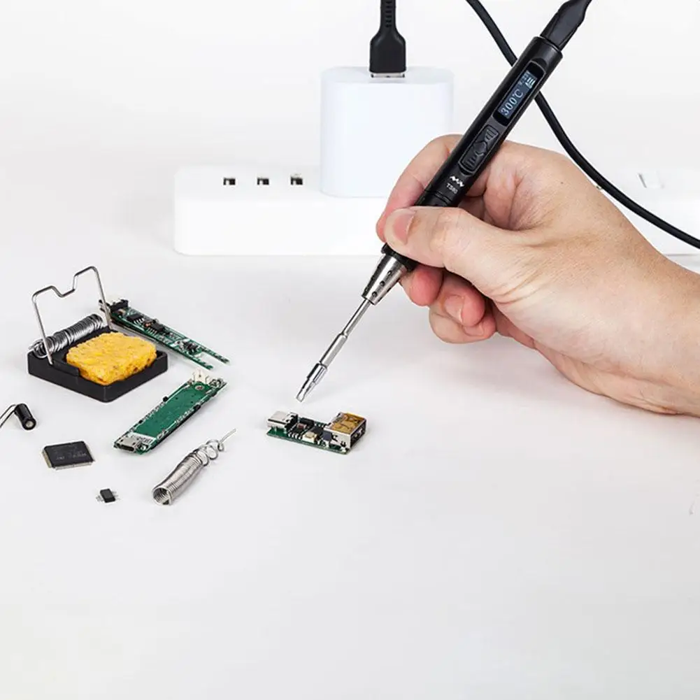 Mini TS80 Portable Electric Soldering Iron Adjustable Temperature ...