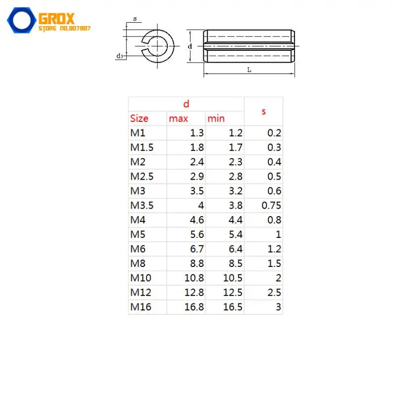Pins pkg of 50 FABORY 16mm Free Cutting Steel Third Length Grooved ...