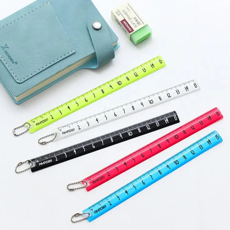 24 pcs/lot 15cm Creative Mini Colorful Simple Multi function Ruler ...