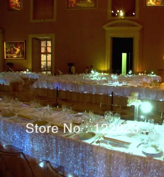 high quality optic fiber luminous tablecloth / led noble party ...