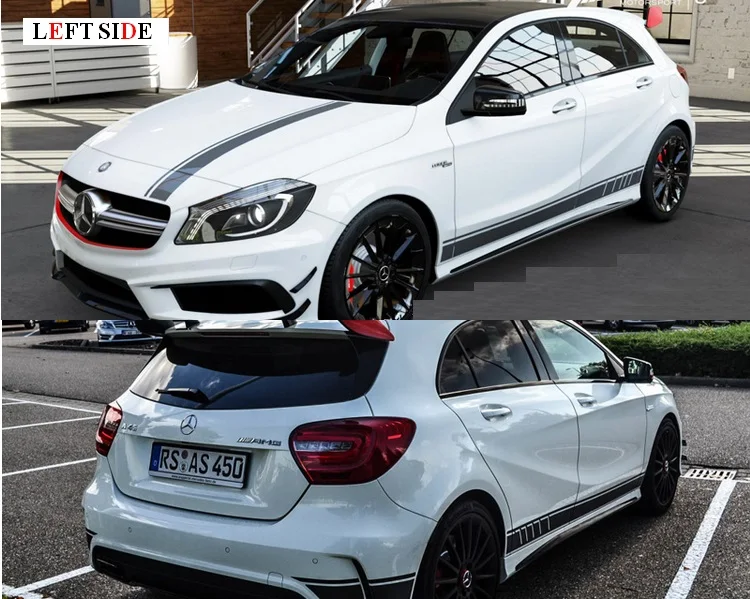 LEFT SIDE Car Stickers DIY Customization Stripe Car Styling Tailor made ...