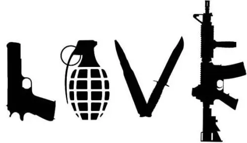 Motorcycle-sticker-Love-with-Guns-car-decal-sticker-grenade-hand-gun ...