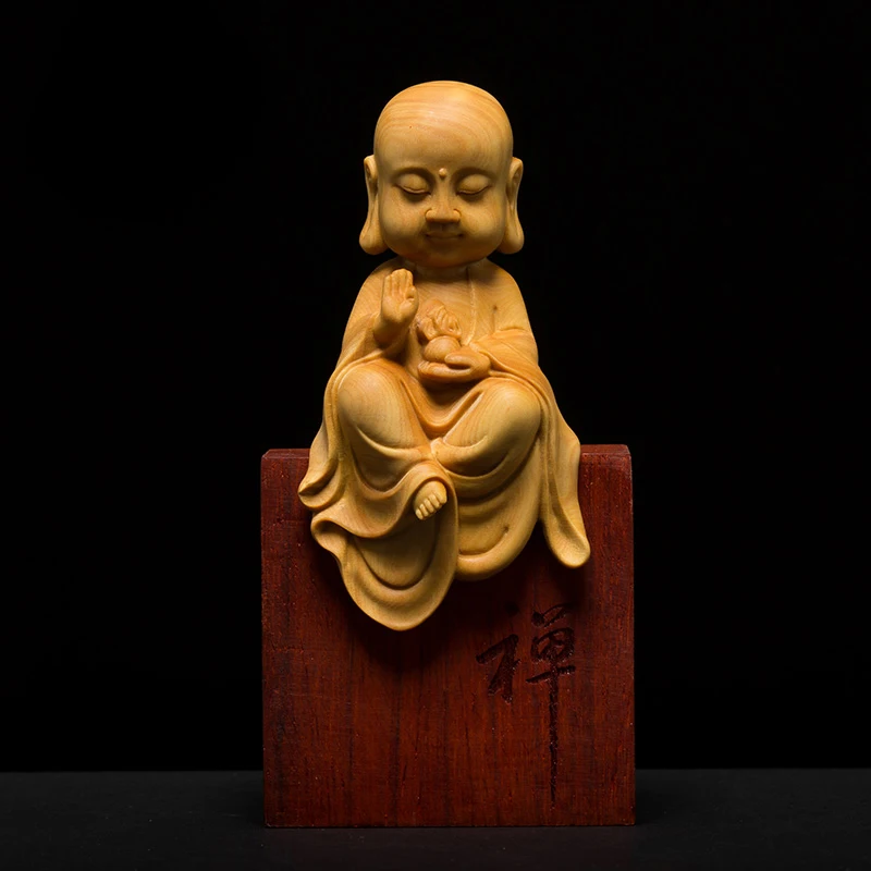 Wooden Buddha statues Three Western Gods Boxwood Wood buda statue ...
