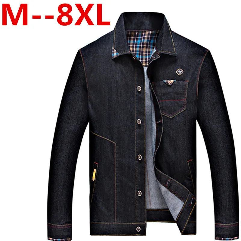 Plus size 8XL 7XL 6XL 5XL 4XL men jean jacket men denim jackets for men ...