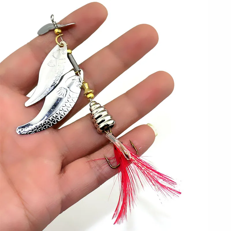 Hengjia spinnerbaits hard metal spinner spoons trolling blade sequins ...