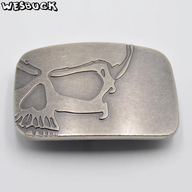 WesBuck Buckles Men and Women Brand Vintage Skull Big Metal Cowboy ...