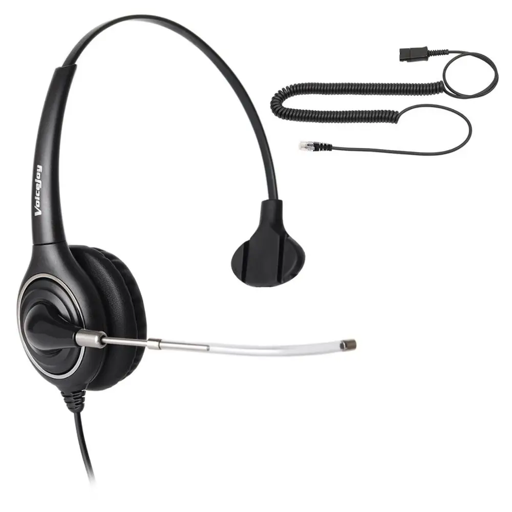 Voicejoy Call Center Headset With Microphone Voice Tube Headset Rj9 ...