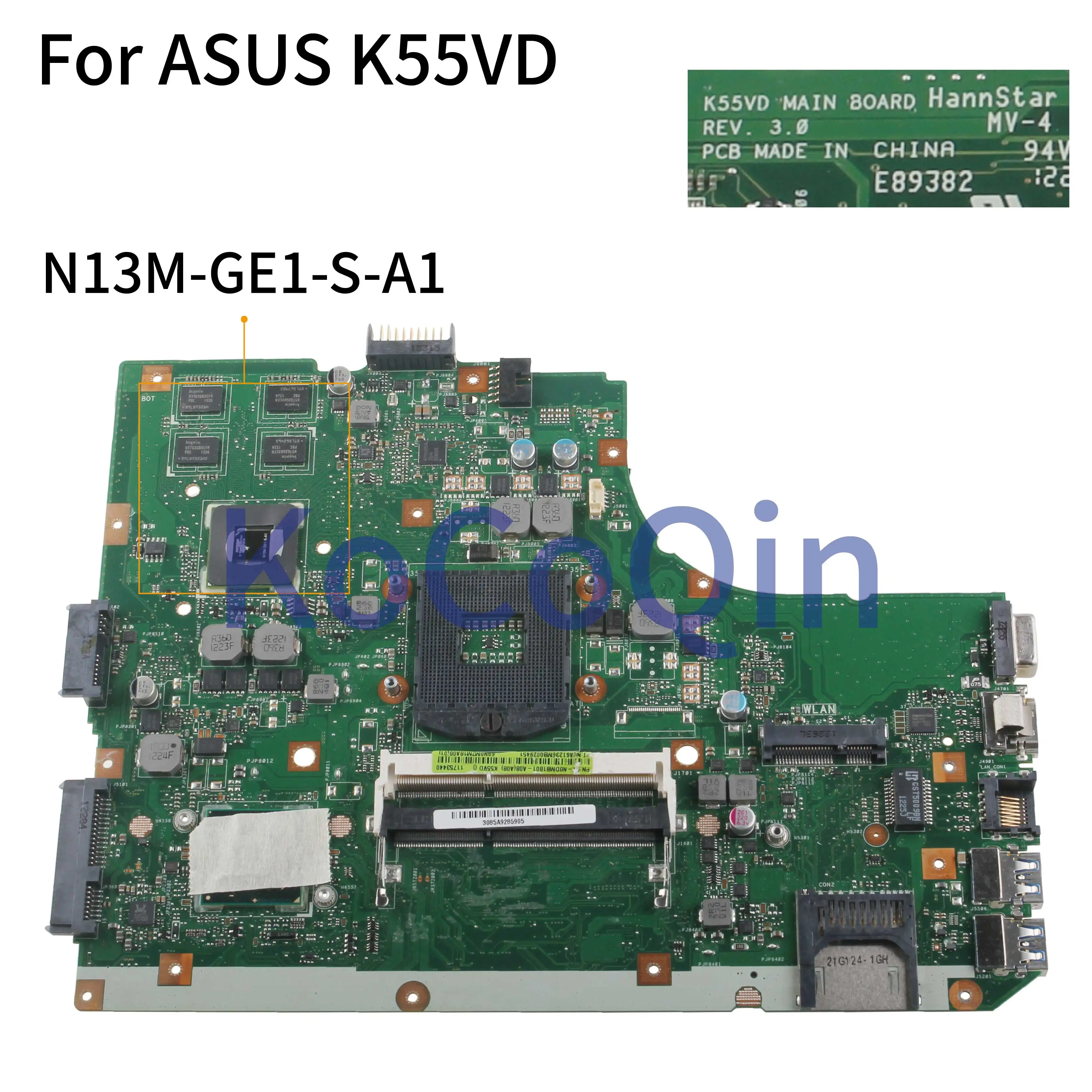KoCoQin เมนบอร์ดแล็ปท็อปสำหรับ ASUS K55VD K55A A55VD F55VD K55V K55 ...
