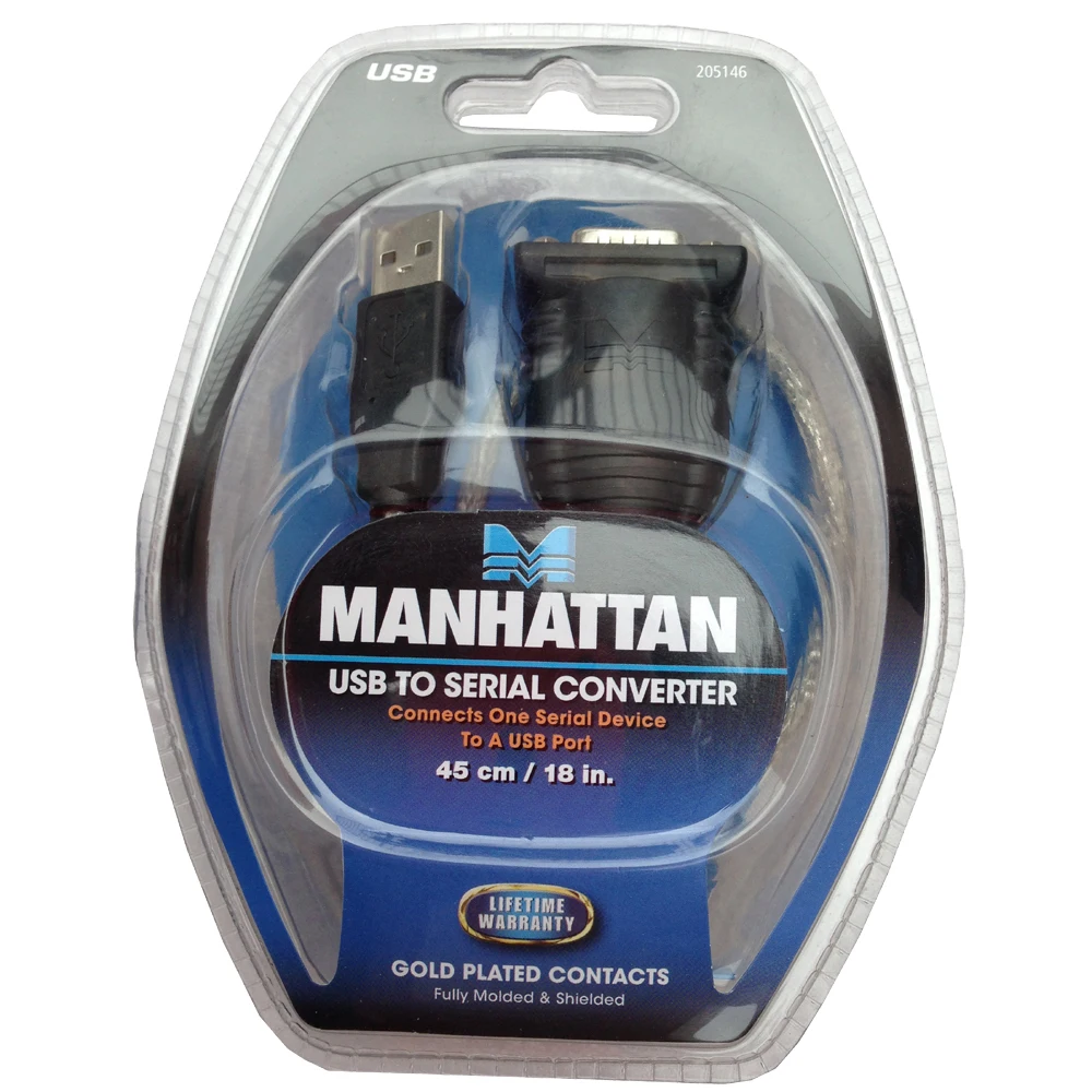 MANHATTAN USB TO RS232 CABLE USB TO SERIAL CONVERTER CONNECTS ONE ...