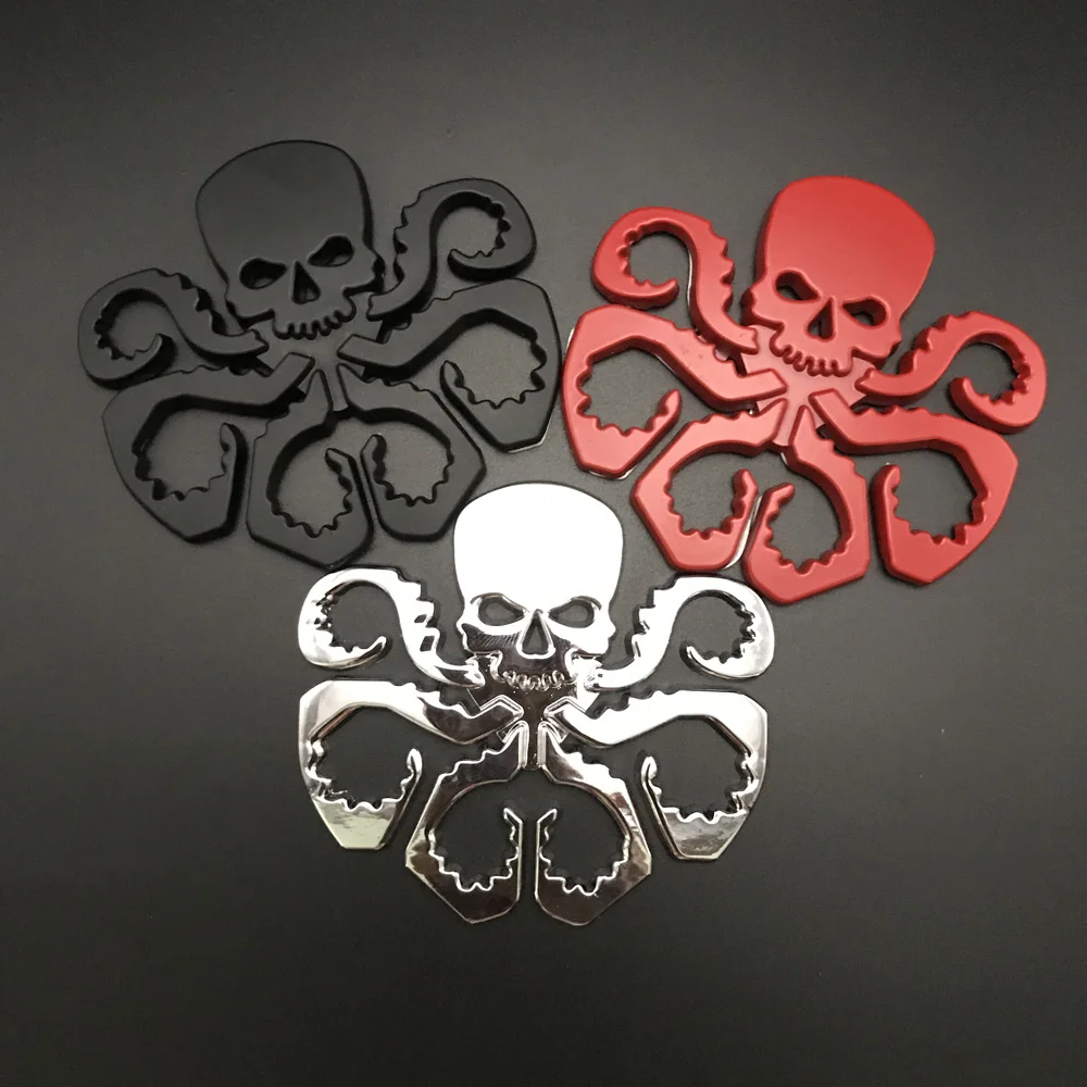 3D HYDRA Skull Octopus Style Car Auto Aluminium Alloy Body Emblem Badge ...