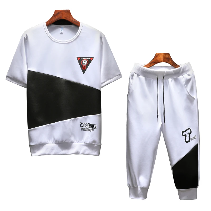 2018 New Summer M 3xl Mens Sportswear Slim Fit Tracksuit Men Casual