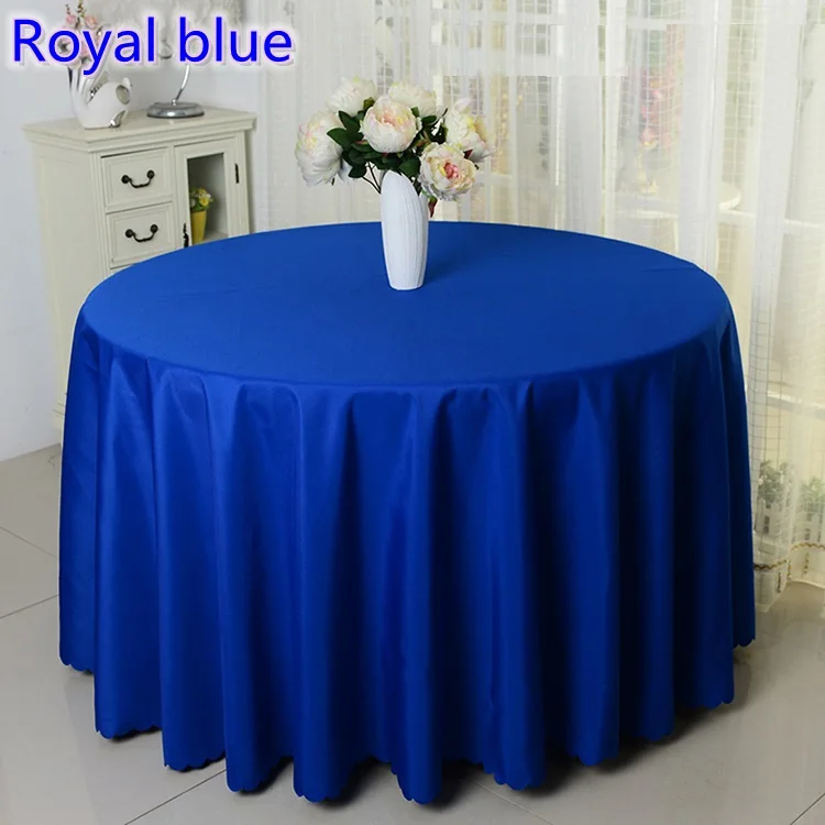 Royal Blue Colour Polyester Table Cloth Table Cover Table Linen Round ...