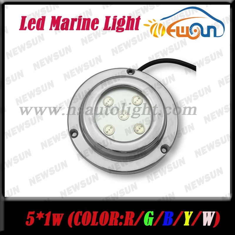 Stainless Steel IP68 Underwater LED Boat Light 12V 5W Yacht Light Red ...