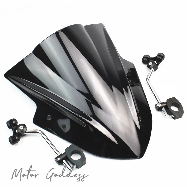 Motorcycle Windshield Windscreen With Adjustable Bracket Wind Screen ...