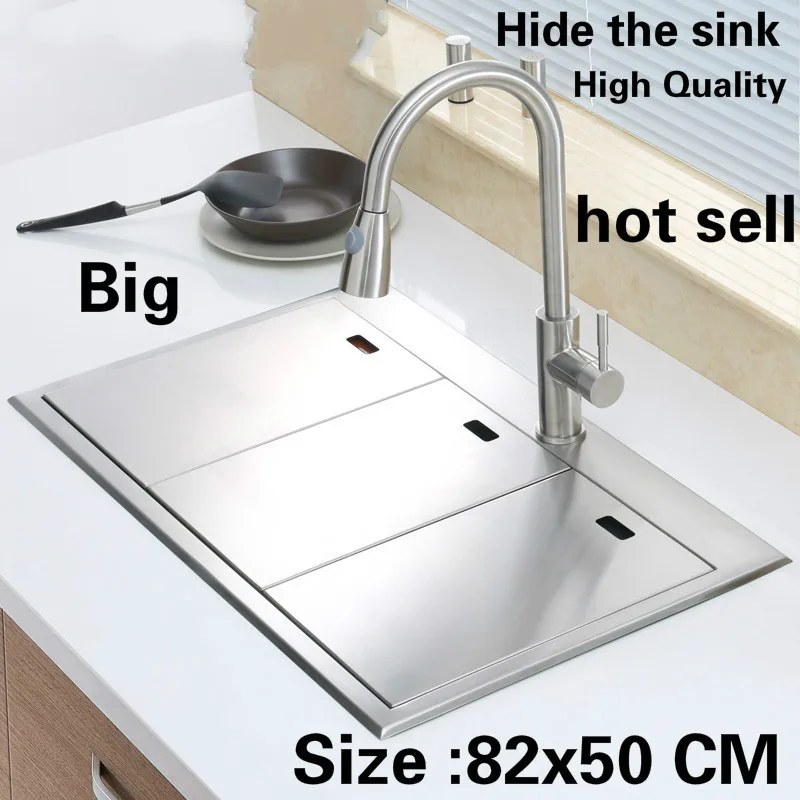 Free-shipping-Apartment-luxury-hide-kitchen-manual-sink-double-groove ...