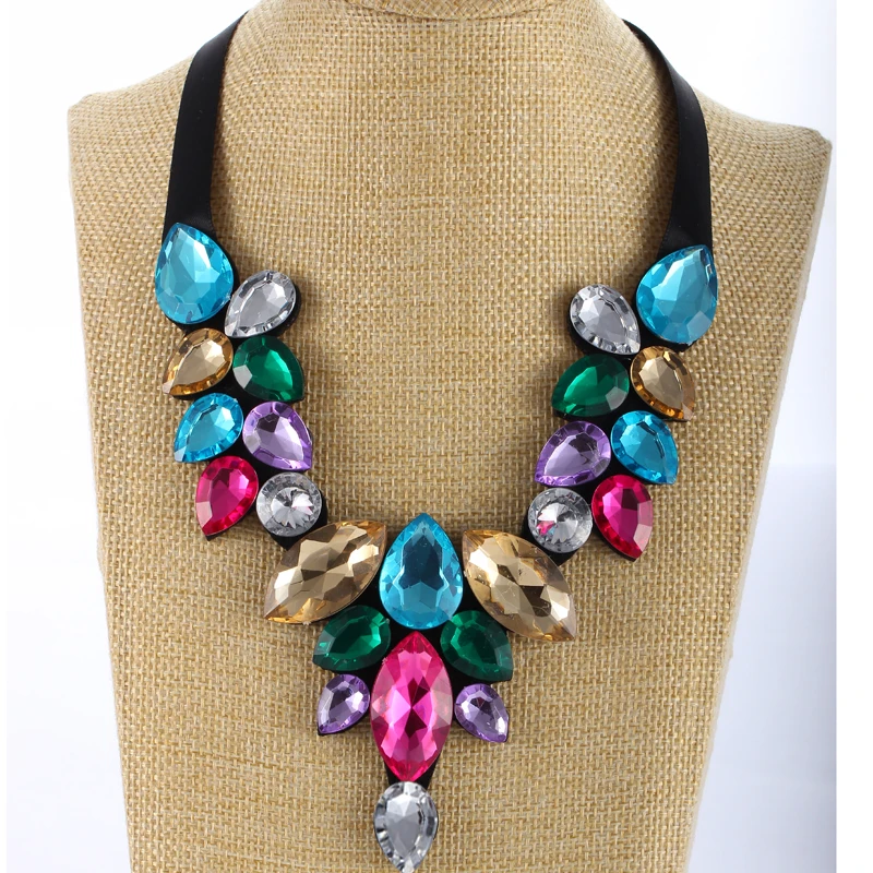 Moda jóias colar, estilo mix cor acrílico resina colar & pingente colar ...