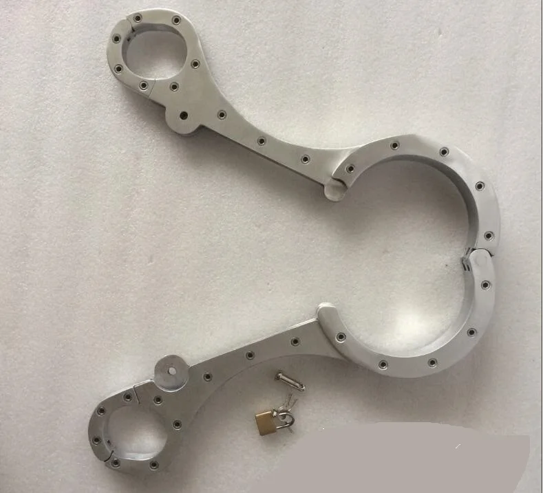 Luxury Aluminium Alloy Bondage Cangue Neck Collar Handcuffs Wrist Cuffs ...