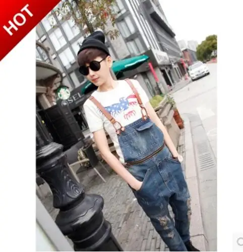 M XXL New Men's Teenage fashion trend bib pants male straight slim ...