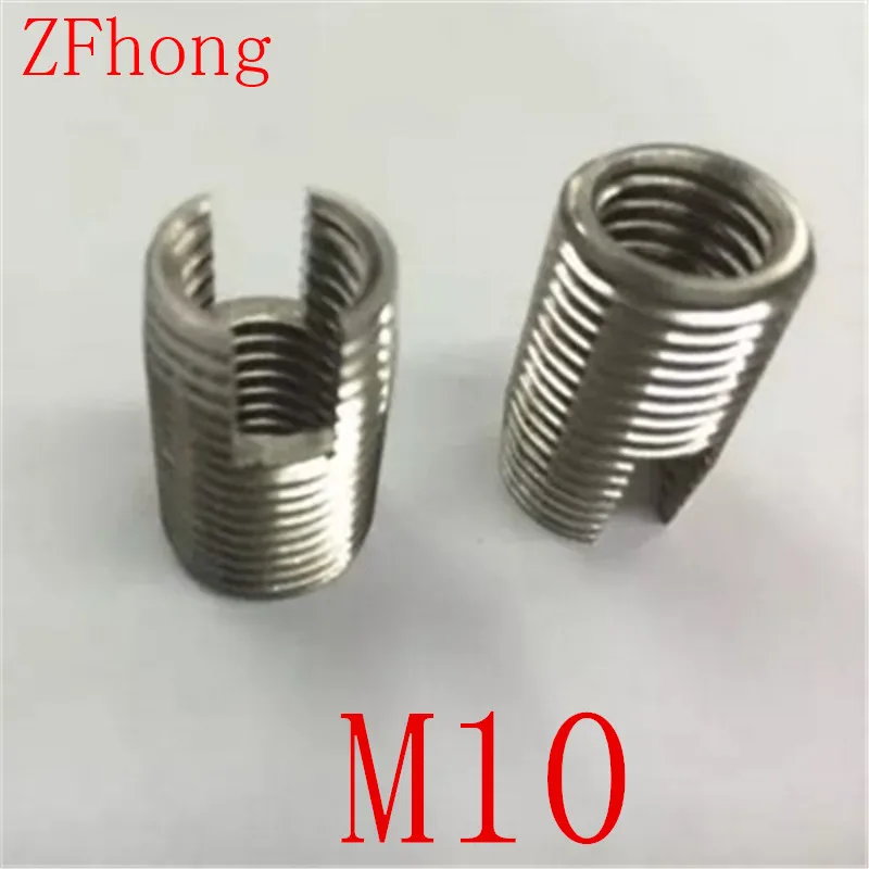 50pcs M10 Stainless steel 302 slotted self tapping thread insert ...