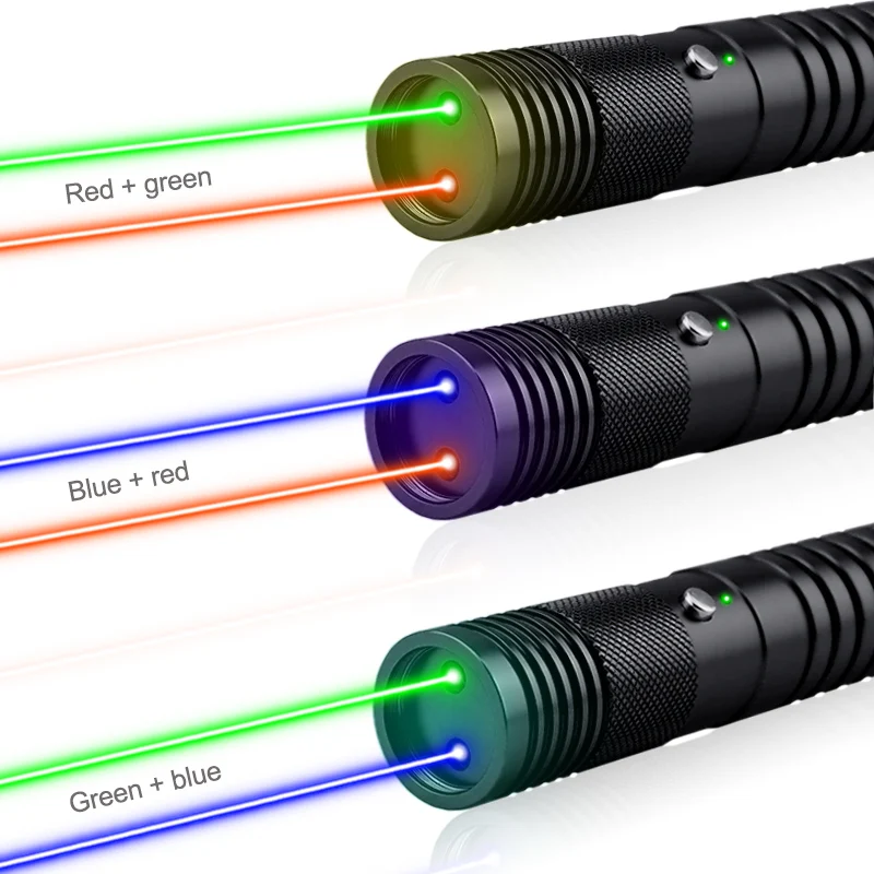 JSHFEI 2 in 1 4 Modes POWER 532nm Green / 650nm Red / 450nm Blue Laser ...